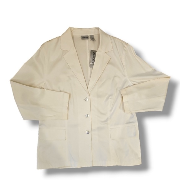 Chico's | Jackets & Coats | Chicos Polish Craft Optic White Blazer ...